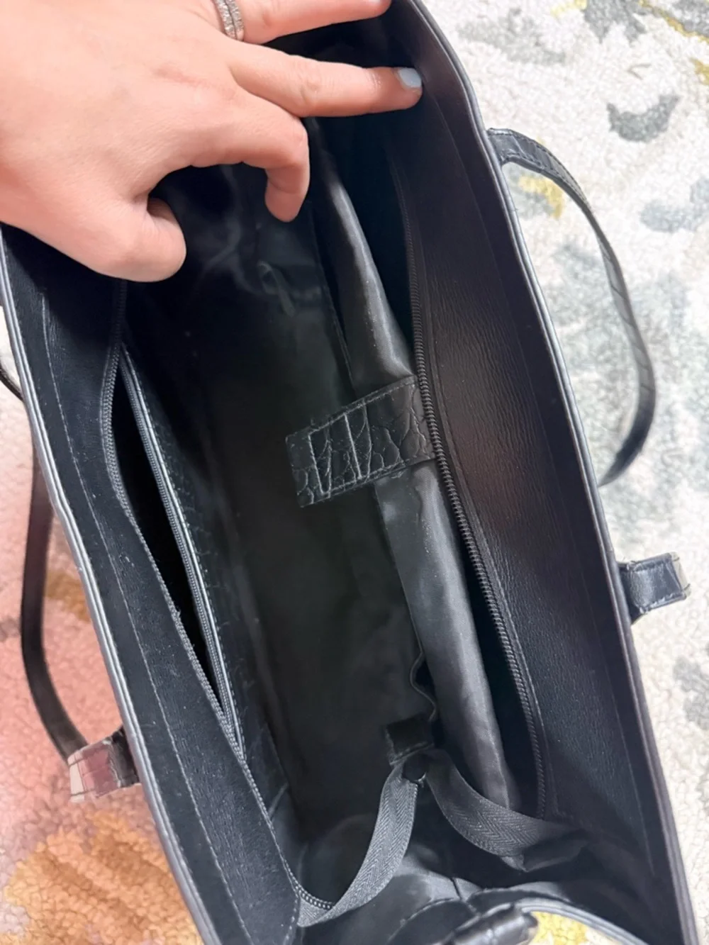 BEIS | Bags | Beis The Work Tote In Black Croc | Poshmark